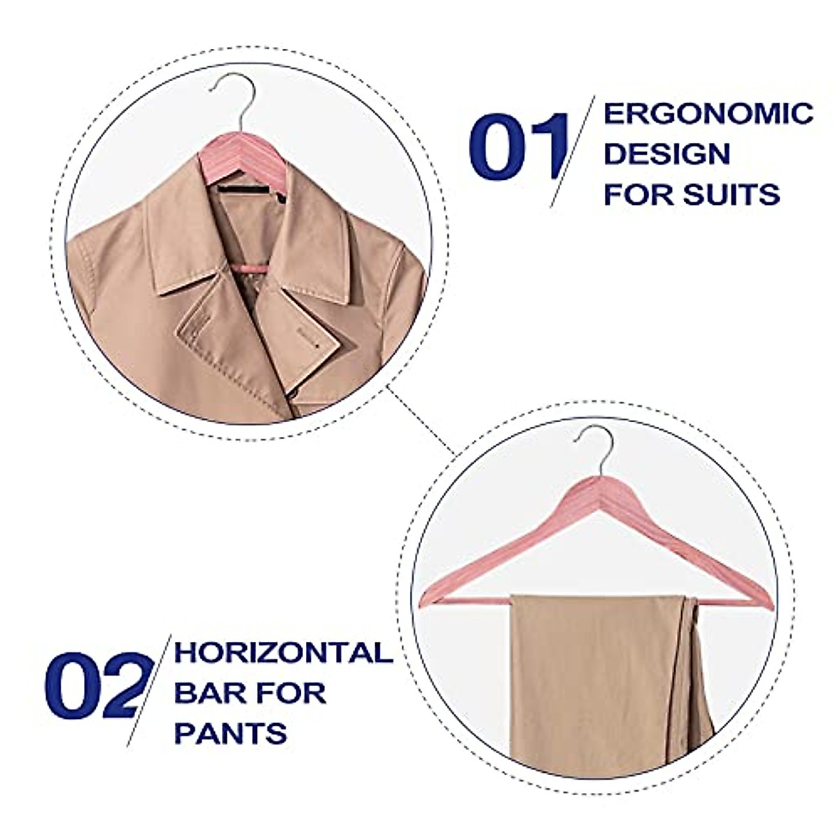 FairyHaus Natural Cedar Hangers 24Pack, Smooth Finish Wooden Coat Suit Hangers - Slim Sleek & Flat Cedar Wood Shirt Hangers with 360° Rotating Hook, Durable Cedar Clothes Hangers