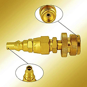 MCAMPAS 1lb Propane Disposal Adapter Fitting with 1/4" Quick Connect Disconnect Adapter for Convert Portable BBQ Grill, Bubby Heater, Weber Traveler Portable Gas Grill to Hook Up RV Trailer