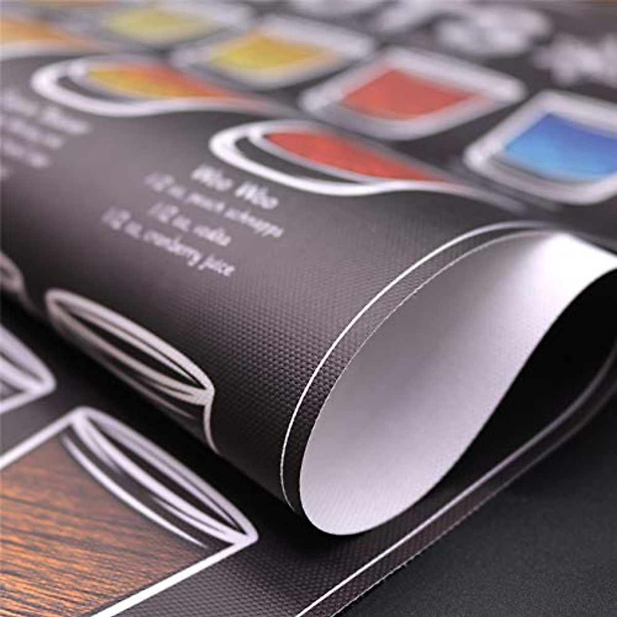 WEROUTE 30 Shots Mixology Canvas Print Poster Cocktail Recipes Infographic Drink Designed Bar Pub Themed Kitchen Home Wall Decor 15.7 X 27 Inch (with Hanger Scroll Frame)