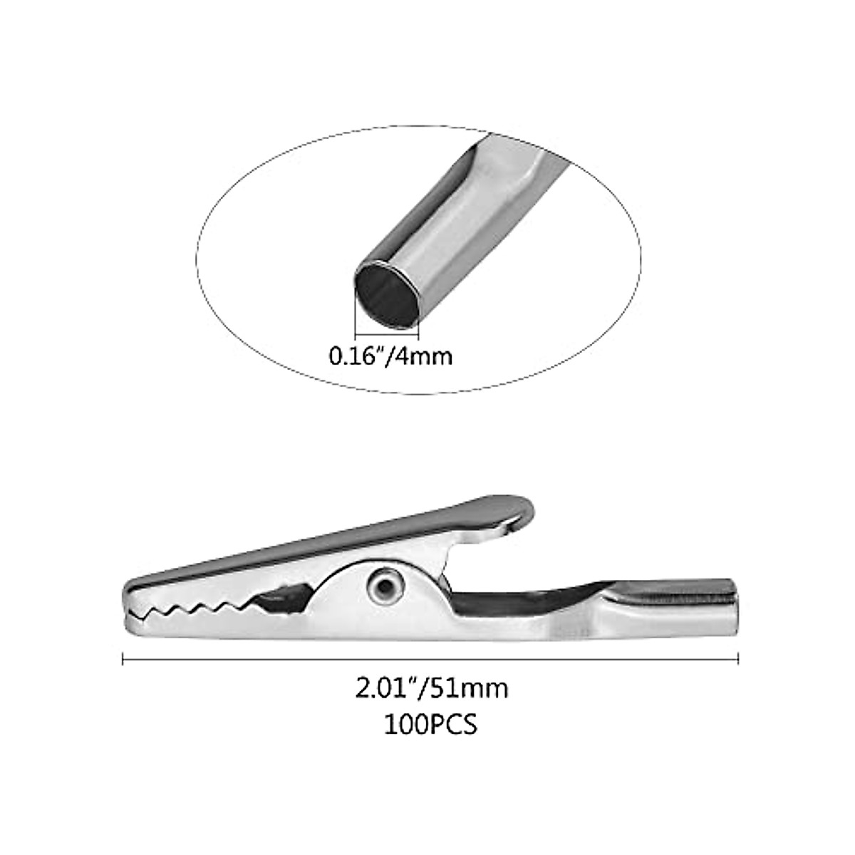 WMYCONGCONG 100 PCS Metal Alligator Clips 52mm Electrical Test Clamps (100 Pcs no cap)