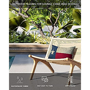 Recliner Head Pillow Ledge Loungers Chair Pillows with Insert Rustic America National Flag Lumbar Pillow with Adjustable Strap Outdoor Waterproof Patio Pillows for Beach Pool Chair, 2 PCS