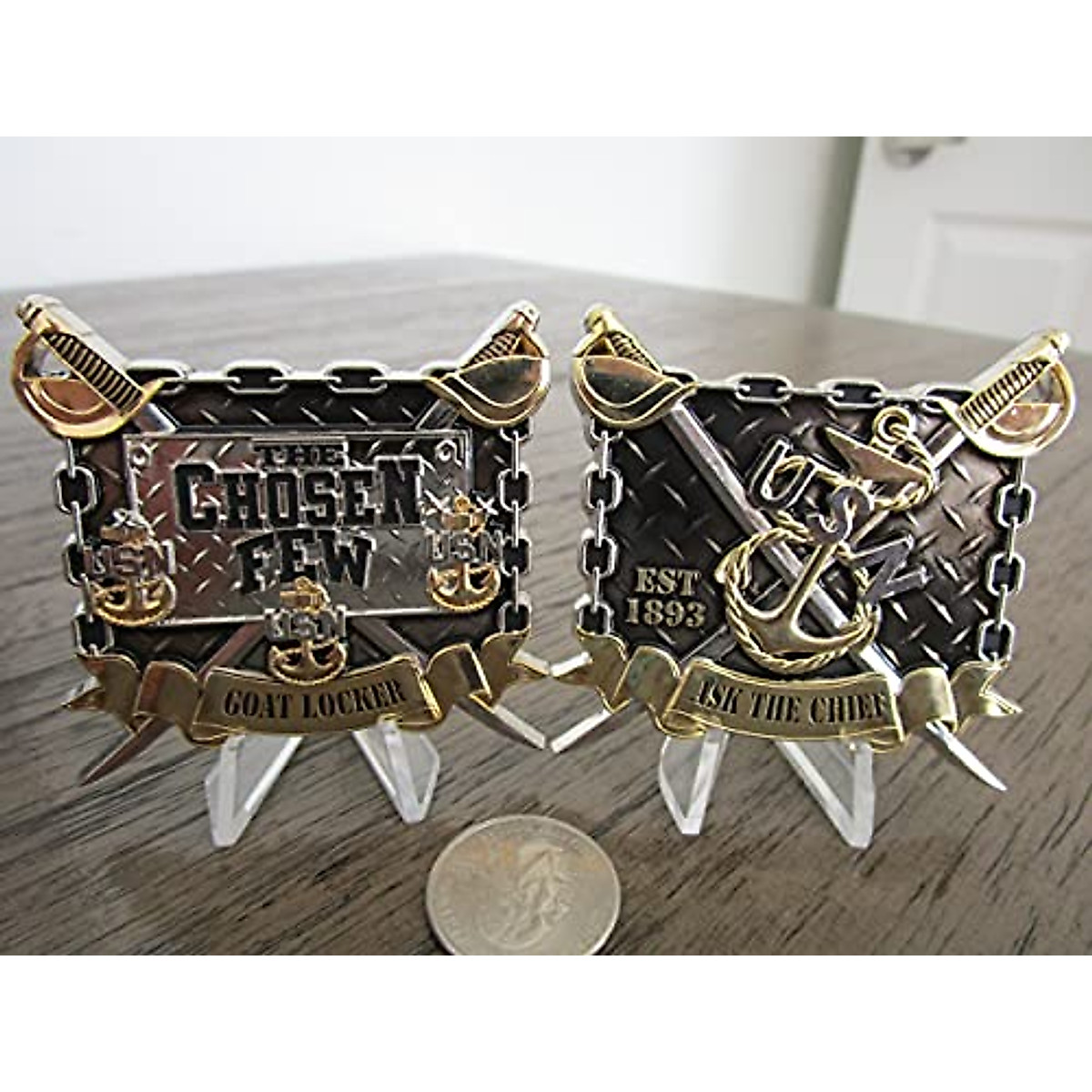 Set of 6 USN CPO Navy Chief Goat Locker Chief Petty Officer Challenge Coins