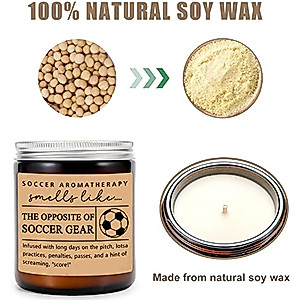HTDesigns Soccer Gift - Soccer Candle - Soccer Player Gift - Soccer Player Candle - Gift for Soccer Player - Smells Like The Opposite of Soccer Gear, 8oz