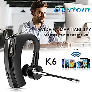 Hyvtom Bluetooth Headphone V4.1 Wireless Noise Cancelling Headset in-Ear Earbuds with Microphone Handsfree for Driving or Business, and Secure Fit for iPhone Android Cell Phones
