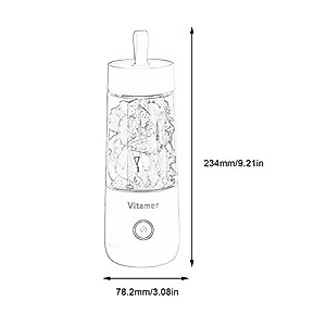 TANACC Portable Juice Blender USB Portable Juicer Mixer Electric Mini Blender Fruit Vegetables Quick Juicing Kitchen Food Processor Fitness Travel Low Noise