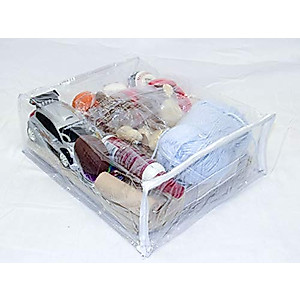 Oreh Homewares Heavy Duty Vinyl Zippered Closet Square Storage Bags (Clear) for Sweaters, Sheets, Arts & Crafts, Toys and Much More! (12" x 15" x 5") 3.9 Gallon 4-Pack