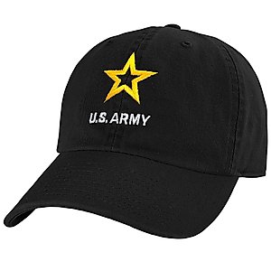 Popfunk Official Army Logo On Camo Dad Hat - The U18 Adjustable Relaxed-Fit Cap - Unisex for Men and Women, Black