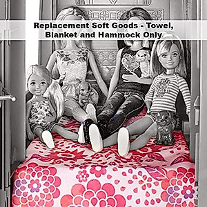 Barbie Replacement Parts Pop-Up Camper Playset - CJT42 ~ Replacement Soft Goods - Towel, Blanket and Hammock