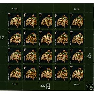 Tiffany Lamp Pane 20 x 1 cent U.S. Postage stamps NEW