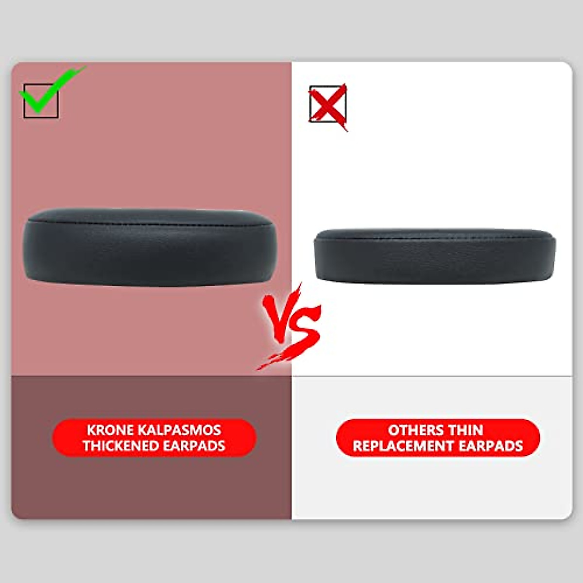 Krone Kalpasmos Studio 3 Replacement Ear Pads, Compatible with Beats Studio 2 & 3 Wired/Wireless/Model B0501/Model B0500 Headphone, Protein Leather & Memory Foam, Black