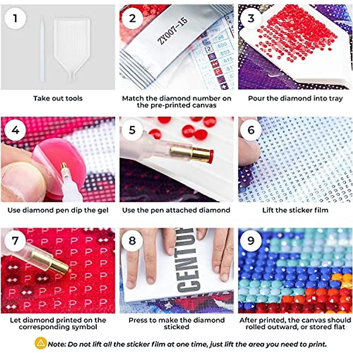 Caievy Dancer Angel Painting Poster 5D Dancing Little Girl Diamond Painting Kit DIY Round Crystal Diamond Adult Kids Diamond Painting Kit for Home Dance Studio Decoration 12X18inch