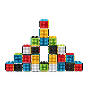 Infantino Press & Stay Sensory Blocks for Babies Age grade 6m+ , 24-Piece Set, Multicolor