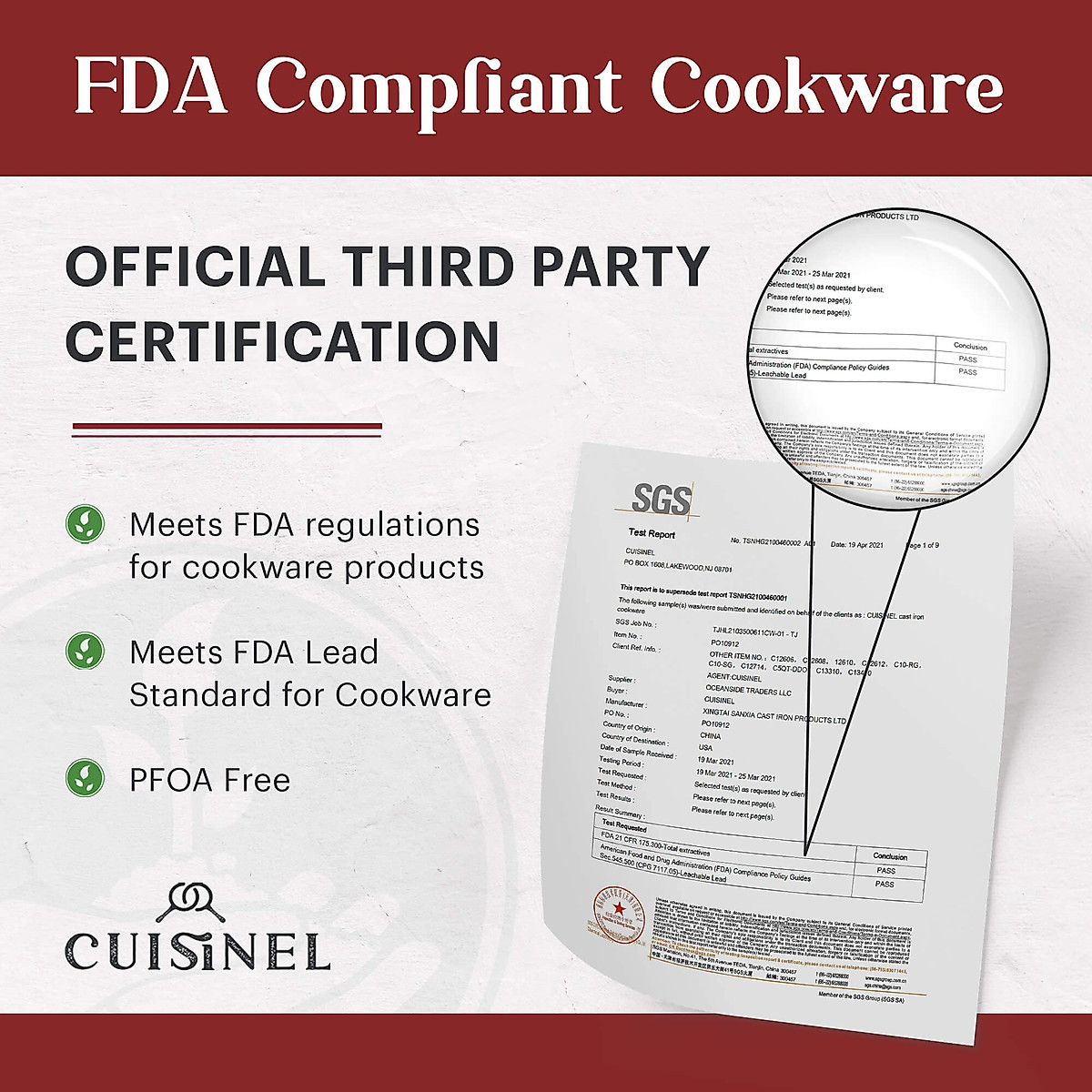 Cuisinel 15" Cast Iron Skillet Braiser + Chainmail Scrubber + Silicone Handle Grips - Dual Loop Handle Large Frying Pan with Cleaner - Indoor/Outdoor, Camping, BBQ Cookware