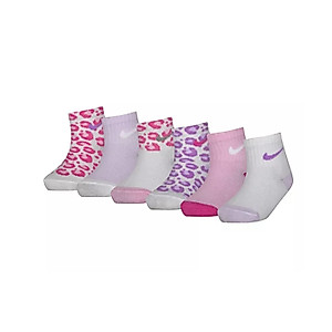 Nike Baby Toddler Socks Pink, White, Purple, 6 Pairs, Size 12-24 Months