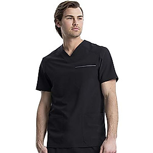Cherokee iFlex Men Scrubs Top V-Neck CK661, M, Black