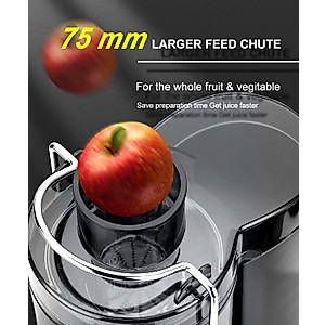 Juicer, 600W Juicer Machines 3 Speeds with 3'' Feed Chute, Juicer Extractor for Whole Fruits & Vegs, Dishwasher Safe, BPA-Free, Non-Drip Function