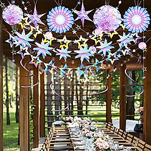 29PCS Iridescent Party Decoration Kit, 3D Galaxy Holographic Euphoria Theme Party Euphoria Party Decorations for Birthday Party Theme Party Baby Shower Wedding Celebration