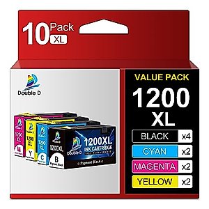 DOUBLE D Maxify 1200 Ink Cartridges Compatible for Canon PGI-1200XL PGI 1200 XL Pigment, High Yield Work with Maxify MB2720 MB2050 MB2350 MB2320 MB2020 MB2120 (4BK,2C,2M,2Y) 10 Pack