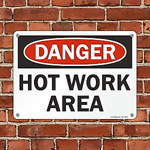 SmartSign-S-9896-PL-14 "Danger - Hot Work Area" Sign | 10" x 14" Plastic