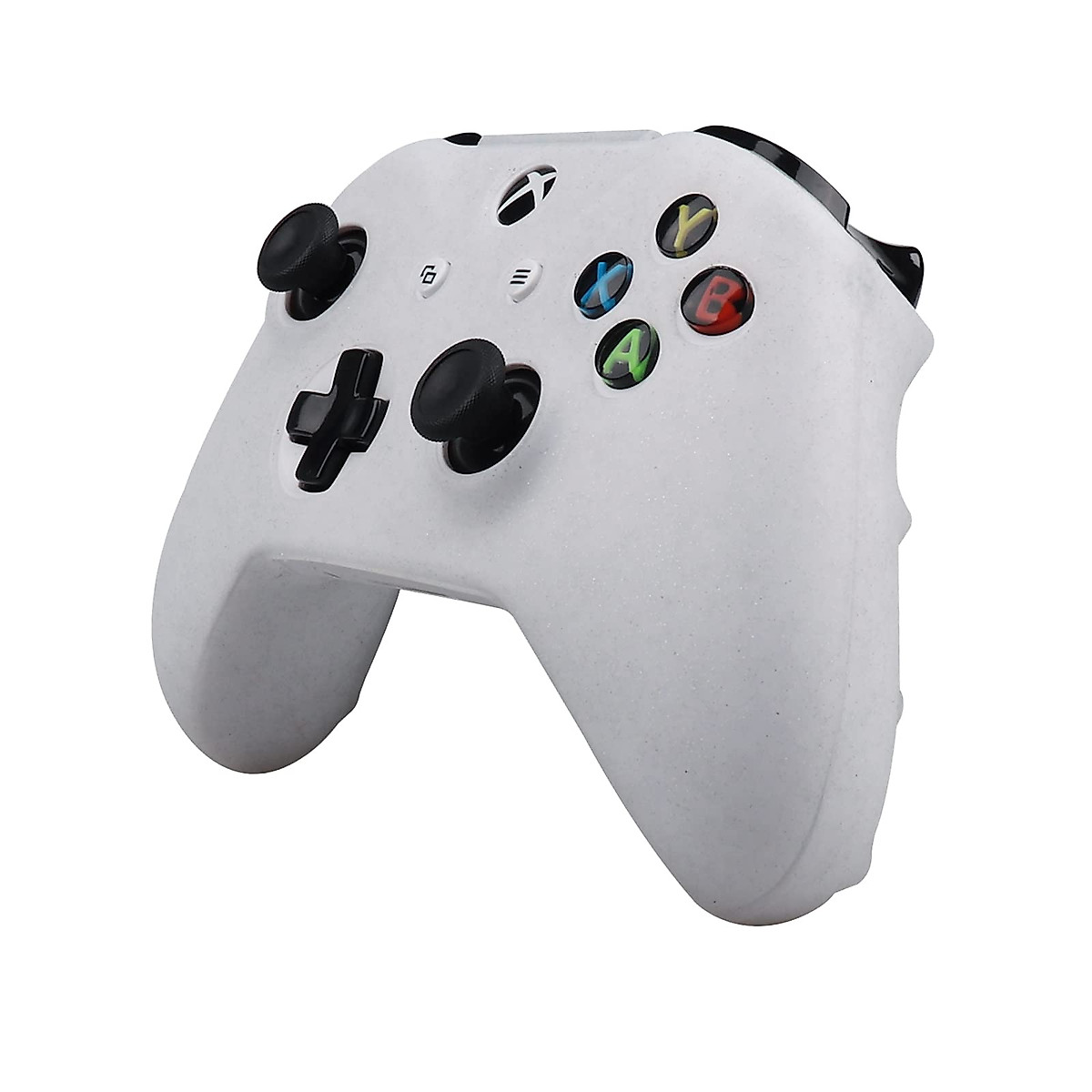 RALAN Glitter Controller Skin for Xbox One, Anti-Slip Silicone Controller Cover Protector Compatible for Xbox 1 Wireless/Wired Gamepad Joystick with 4 Thumb Grips Caps and Black Pro Thumb Grip x 8