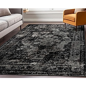 Well Woven Patras Black Vintage Oriental Medallion Area Rug 8x10 (7'10" x 9'10")