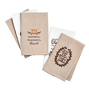 Mud Pie Thanksgiving Waffle Towel (Happy Fall), 25" x 16" (41500119H)