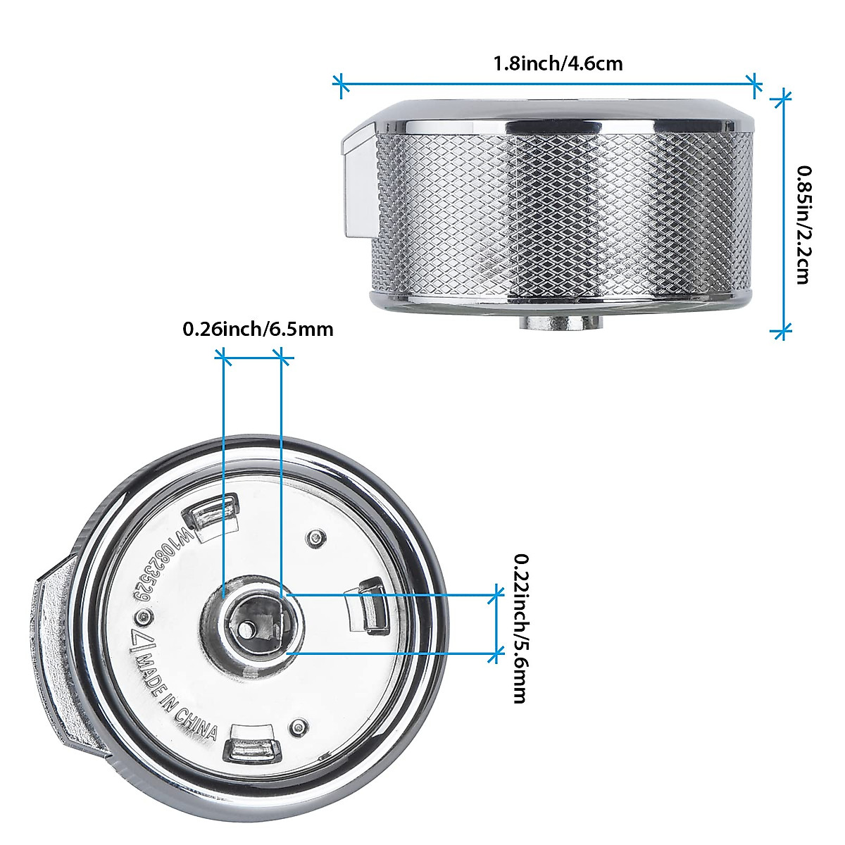 Upgrade W10823529 W11156487 Gas Stove Knobs Replacements, Compatible with White Whirlpool KitchenAid Gas Stove Range Oven Knobs,Replacement Part for AP6285576 (5 Pack)