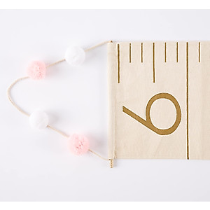 Mud Pie Arrow Milestone Growth Chart Canvas Off White, Pink Tassel