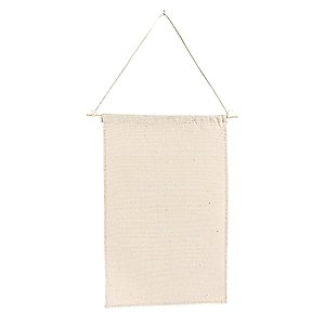 Blank Canvas Banners - Bulk Set of 48 - Includes Wooden Hanger - DIY Crafts and Fun Home Activities