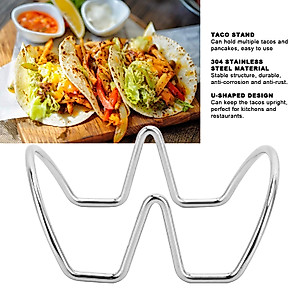 Cyrank Taco Holder Stand, Stainless Steel Taco Holders for the Individual Serving Taco Shell Holder Stand Taco Tray Plates(M)