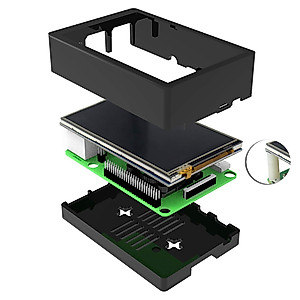 JUN-ELECTRON for Raspberry Pi 4 Touch Screen with Case, 3.5 inch Touchscreen with Fan, 320x480 Monitor TFT LCD Game Display