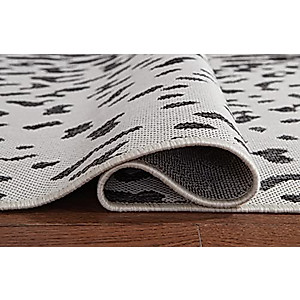Signature Design by Ashley Samya 8 x 10 Leopard Print Rug, Black & White