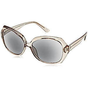 Sofia Vergara x Foster Grant Sofia Vergara x Foster Alejandra Square Reader Sunglasses for Women, Shiny Crystal Taupe, 58 mm + 1.25
