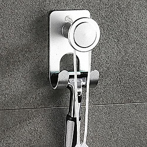 XUEBEI Razor Holder Shower Hook Stand (2 Pack) Self Adhesive Stick on Hook Heavy Duty Stainless Steel Phone Holder for Shower