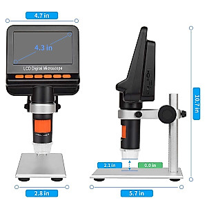 LCD Digital Microscope with Polarizer, HD Output 12MP Digital 1200x Magnification for SMD Soldering Work Jewelers Coins Collection