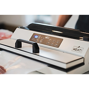 MEAT! 16 Inch External Vacuum Sealer with a 16 Inch Sealing Strip, Bag Roll Storage, Bag Cutter, and LCD Display for Preserving Meat and Vegetables