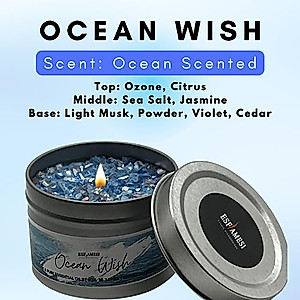 Ocean Scented | Scented Candles for Home | STRONGLY SCENTED | Lasting Aromatherapy | Gifts | Ocean Decor | Handcrafted Usa (Premium Wax, 6oz)