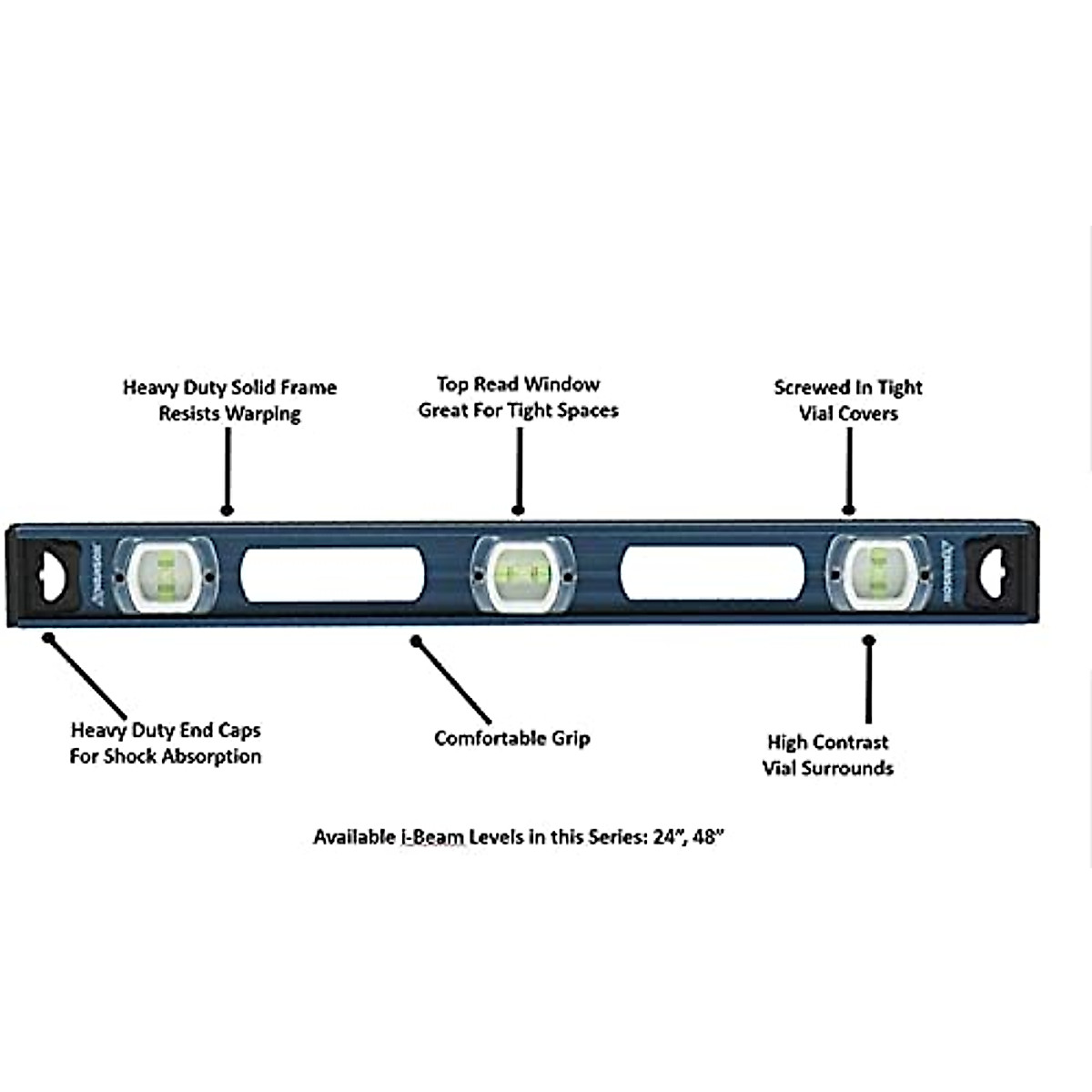 Swanson Tool IBL240 Aluminum 24-Inch I-Beam Level (Blue)