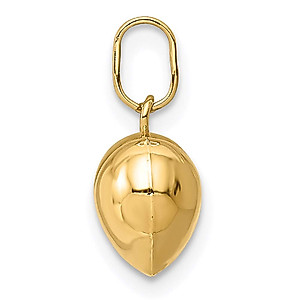 14k Yellow Gold Polished Puffed Heart Pendant
