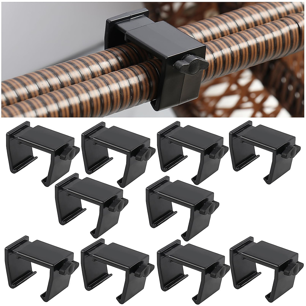 Adjustable Outdoor Furniture Clips Patio Sofa Clips,Sectional Sofa Furniture Chair Clips,Rattan Furniture Clamps Wicker Chair Fasteners, Connect The Sectional or Module Outdoor Couch Patio Furniture