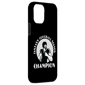 iPhone 13 Pro Max Fantasy Football Champion Cartoon Graphic Logo Case