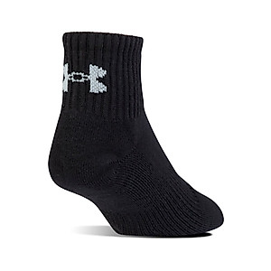 Under Armour Unisex-Adult Cotton Quarter Socks, Multipairs, Black/Gray (6-Pairs), Large