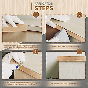 OGOFI - Premium Edge Banding Tape, Size 50 feet 3/4 Inch, Veneers for Plywood, Wood Trim, Furniture, Cabinetry & Construction Wood Veneer Sheet - Hot Melt Adhesive Wood Grain Tape