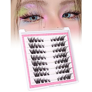 Cluster Lashes Fox Eye Lash Individual DIY Lash Extension 64 Clusters Natural Manga Eye Lash Clusters Wispy Mixed Lengths Eyelash Pack by Mavphnee