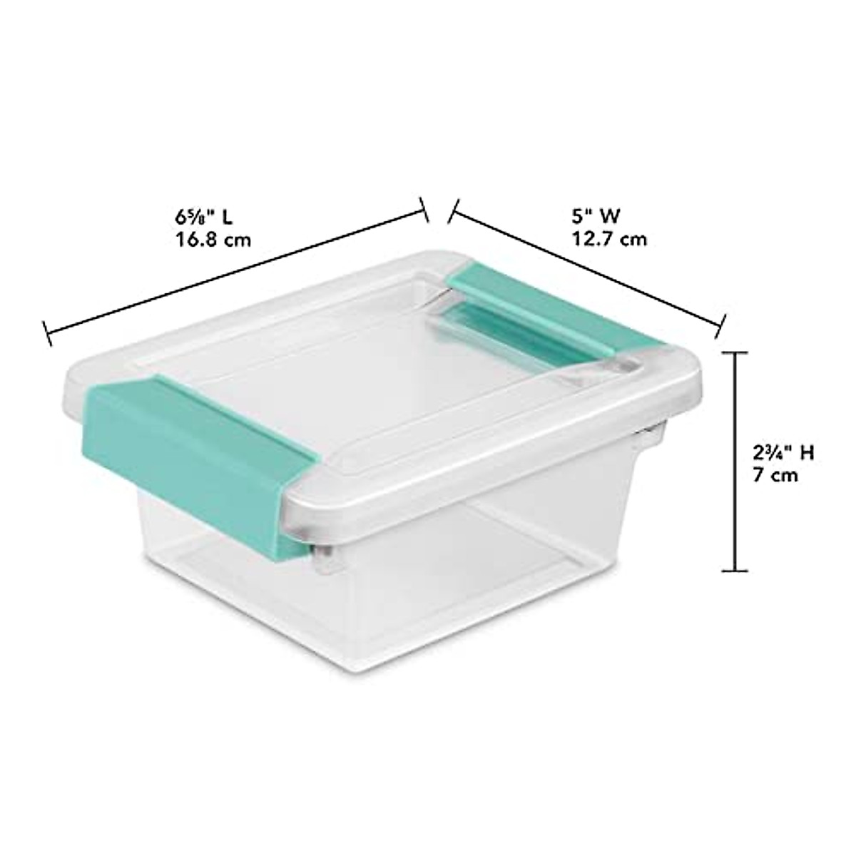 Sterilite Plastic Miniature Clip Storage Box Container with Latching Lid for Home, Office, Workspace, and Utility Space Organization, 12 Pack