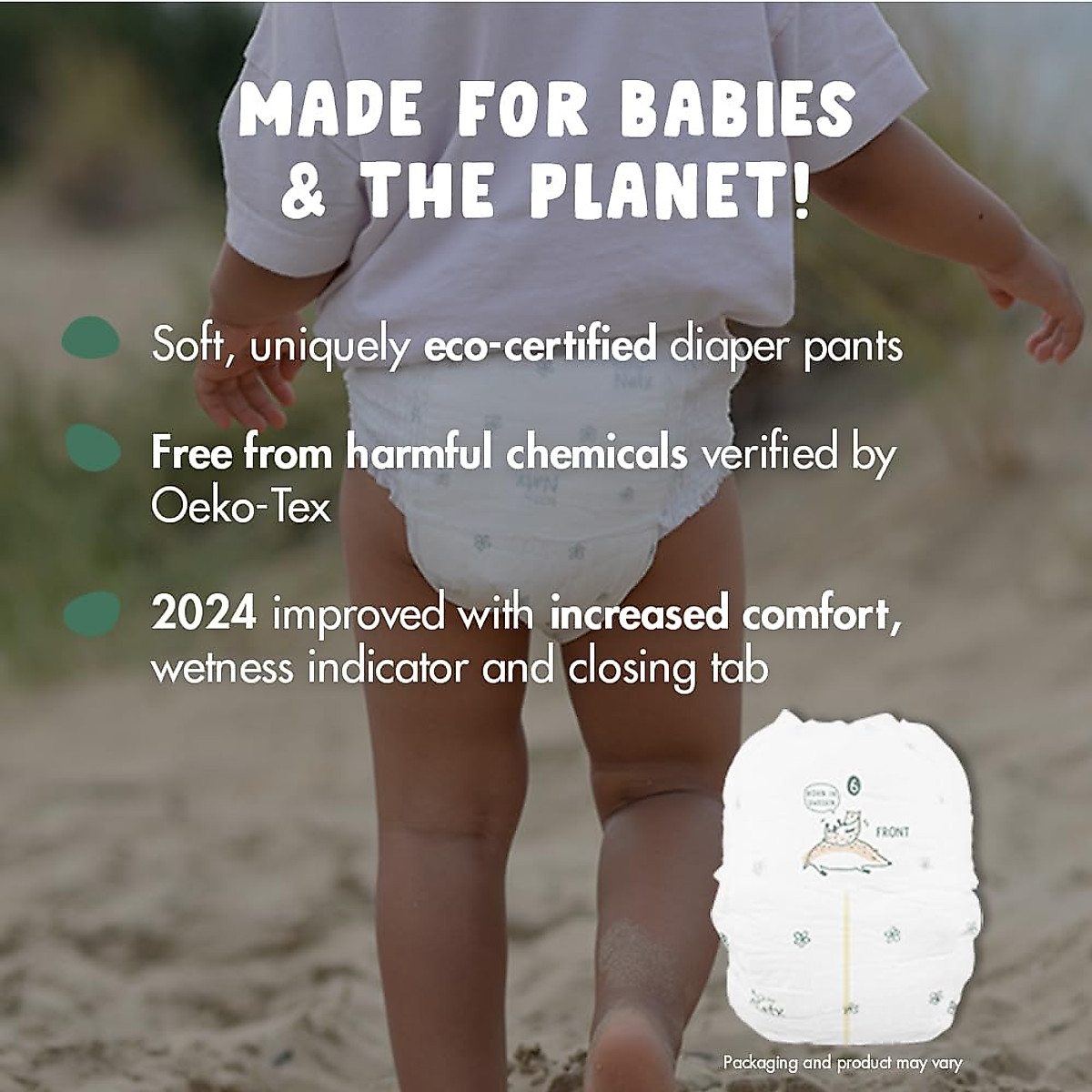 Eco by Naty Pull Ups - Hypoallergenic and Chemical-Free Training Pants, Highly Absorbent and Eco Friendly Pull Ups for Boys and Girls - Size (6) 4T-5T (35+ lbs) – 18 Count