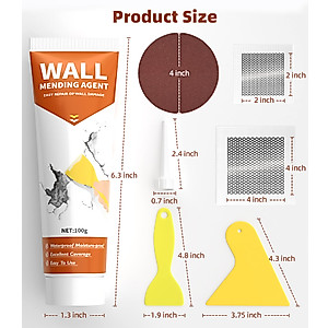 Spackle Wall Repair Kit,Drywall Repair Patch Kit,Simple Small Wall Hole Filler＆Efficient Crack Repair,2 Pack Wall Putty Paste,Plaster Ceiling Repair,Apartment Friendly.