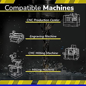 SPEED TIGER Micrograin Carbide Square End Mill - 4 Flute - ISE3/16"4T (5 Pieces, 3/16") - for Milling Alloy Steels, Hardened Steel, Metal & More – Mill Bits Sets for DIYers & Professionals