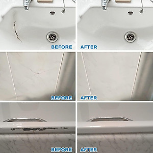 Fiberglass Tub Repair Kit (Color Match), 3.7oz Fiberglass Shower, Porcelain Sink and Acrylic Bathtub Repair Kit, Quick to Fix Cracks, Chips, Dents, Holes on Bath Tub & Toilet, Almond/Biscuit/Bone