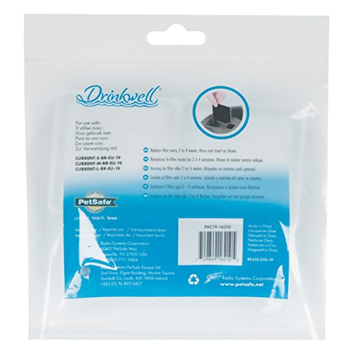 PetSafe Drinkwell Replacement Filter for Current Pet Fountains, Pack of 4, Charcoal Carbon Filter for Cats and Dogs